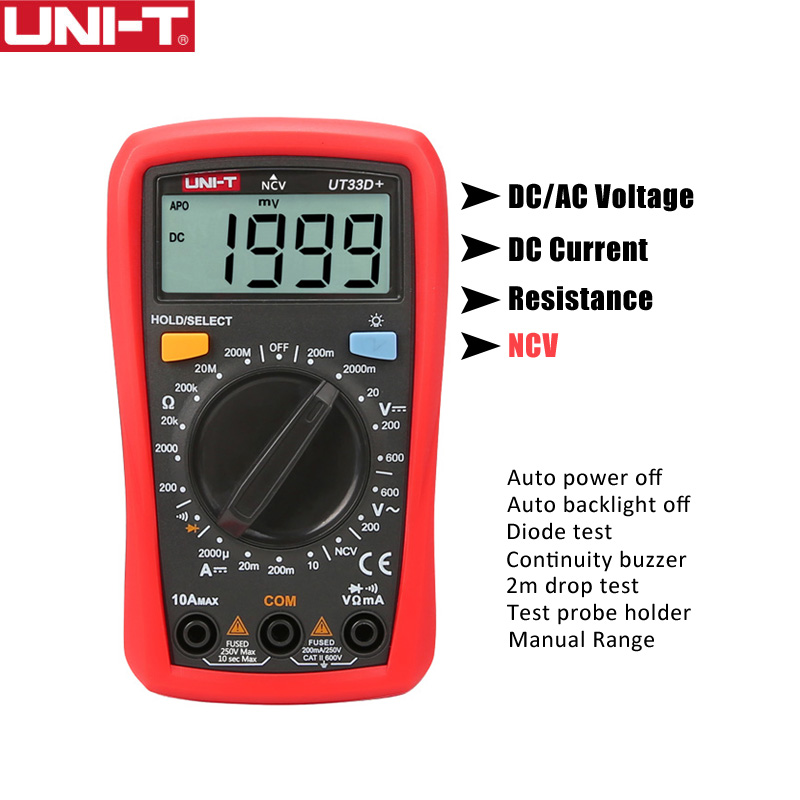 【New Arrivals】UNI-T Multimeter Resistance Measure UT33APlus UT33BPlus ...