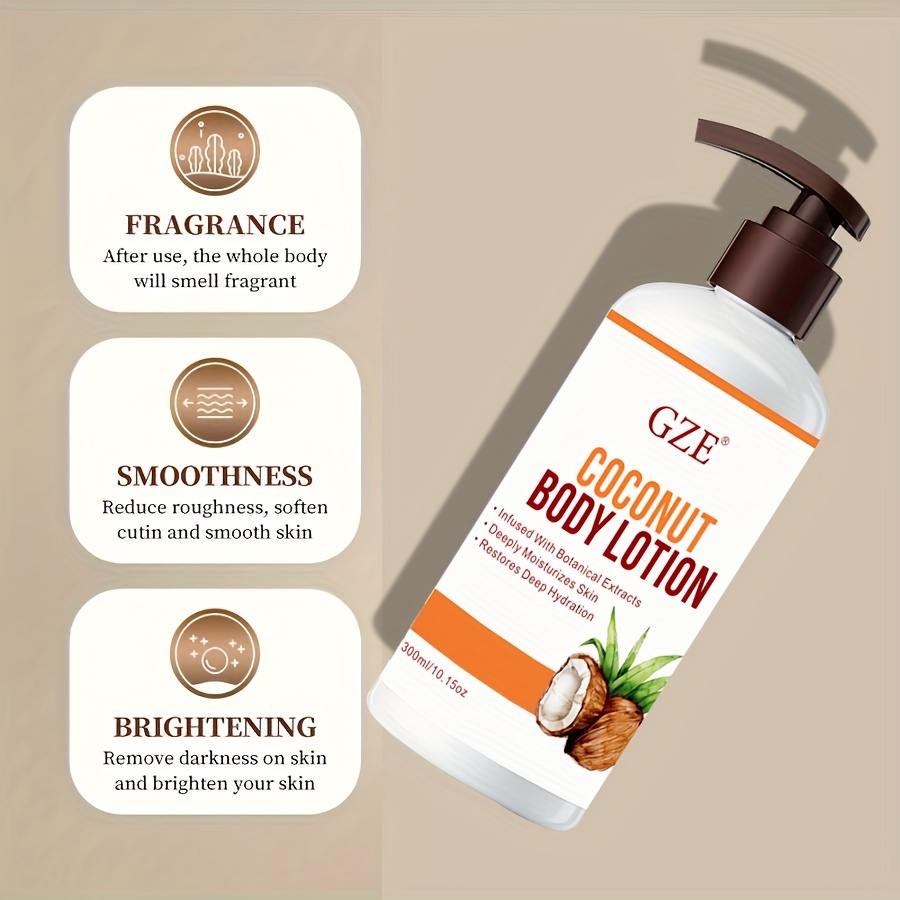 GZE Moisturizing Coconut Oil Formula Body Lotion for Dry Skin, Hand ...