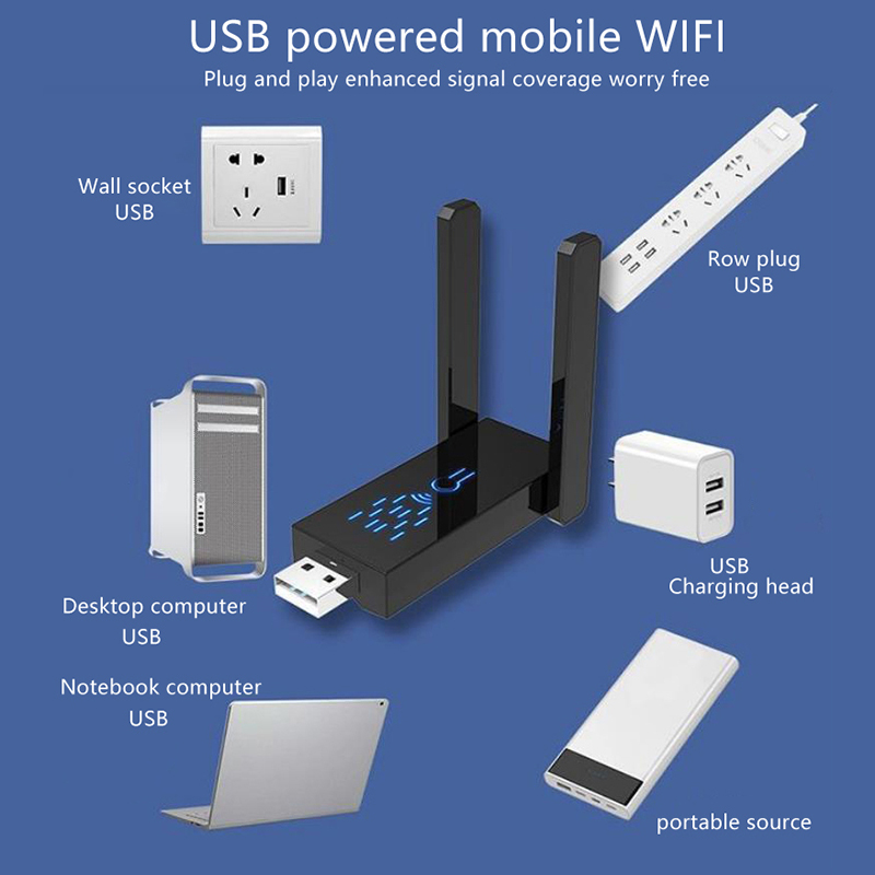 Wireless USB WiFi Adapter For Desktop PC 2.4G/300Mbps WiFi Network ...
