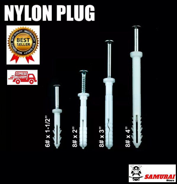 Nylon Wall Plug Nylon Anchor Plug Wall Plug PVC Plug Nail Screw | Lazada