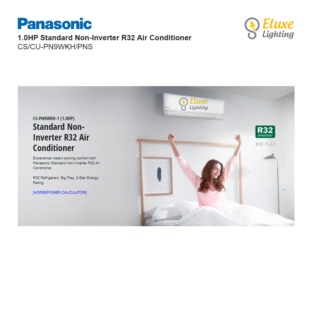 PANASONIC CS-PN9WKH / CU-PN9WKH 1.0HP R32 STANDARD NON INVERTER AIR ...