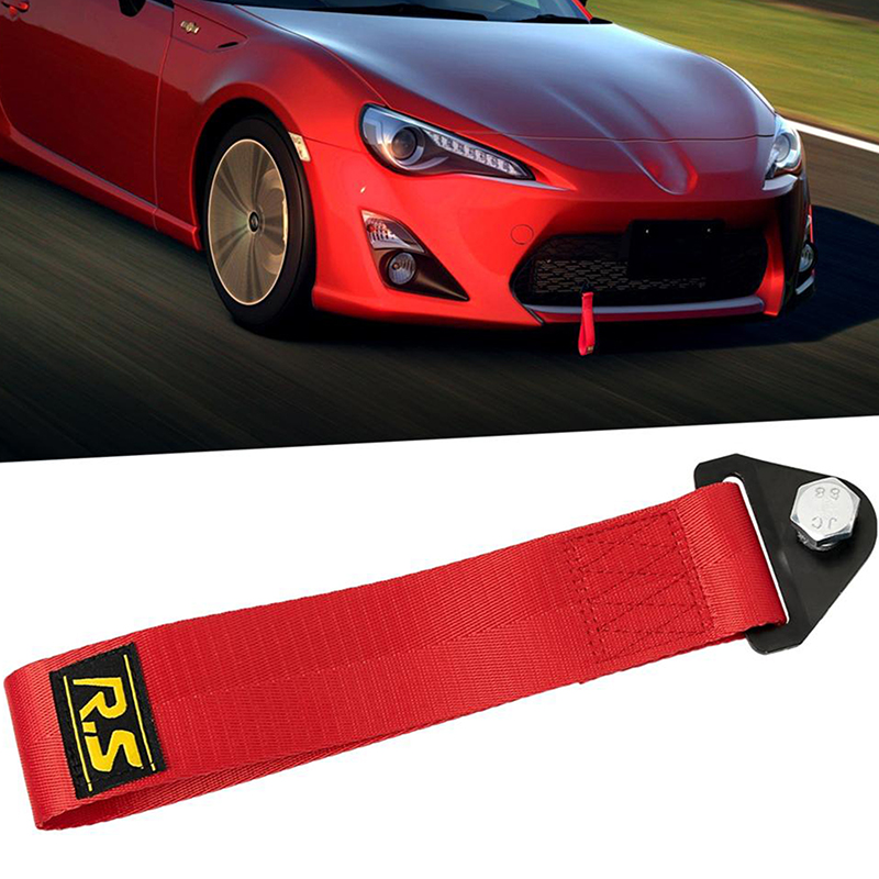 Car Tow Strap Towing Rope Belt Heavy Duty Red Tow Rally Hauling Tool ...