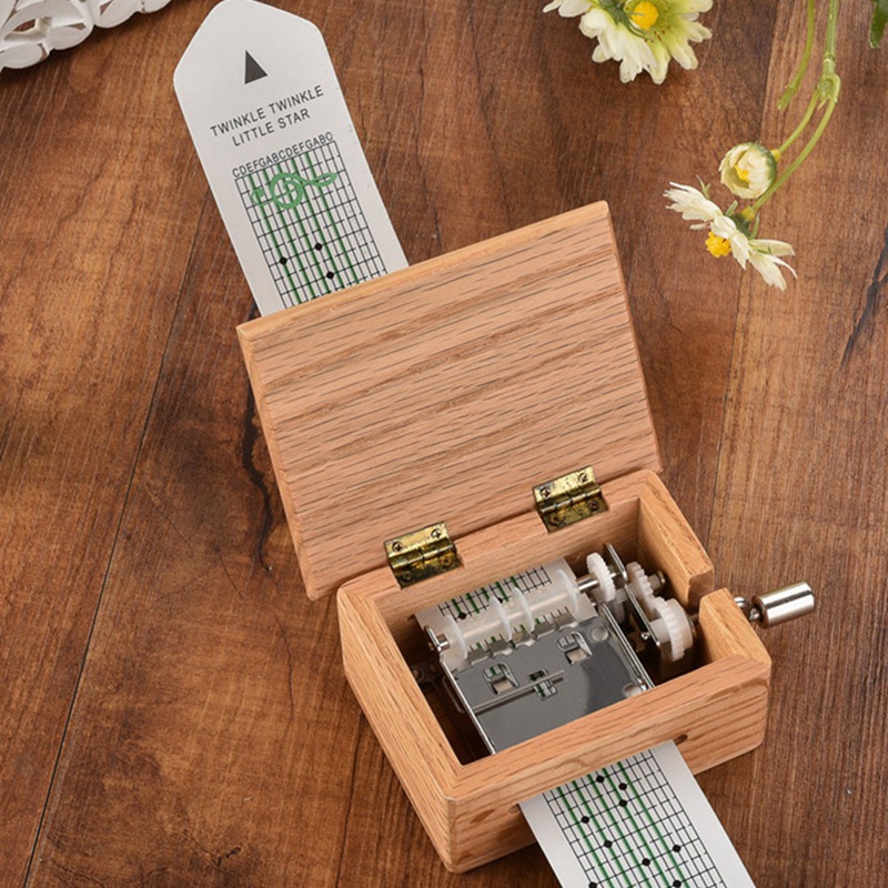 Hand Crank Music Box with Hole Punch and 5 Paper Tape Music Action Box ...