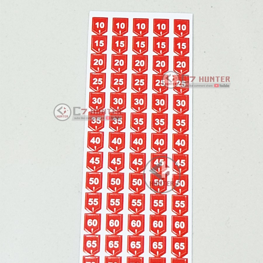 Sticker Turret tape - stiker turet tele - scope turret tape 205 pcs ...