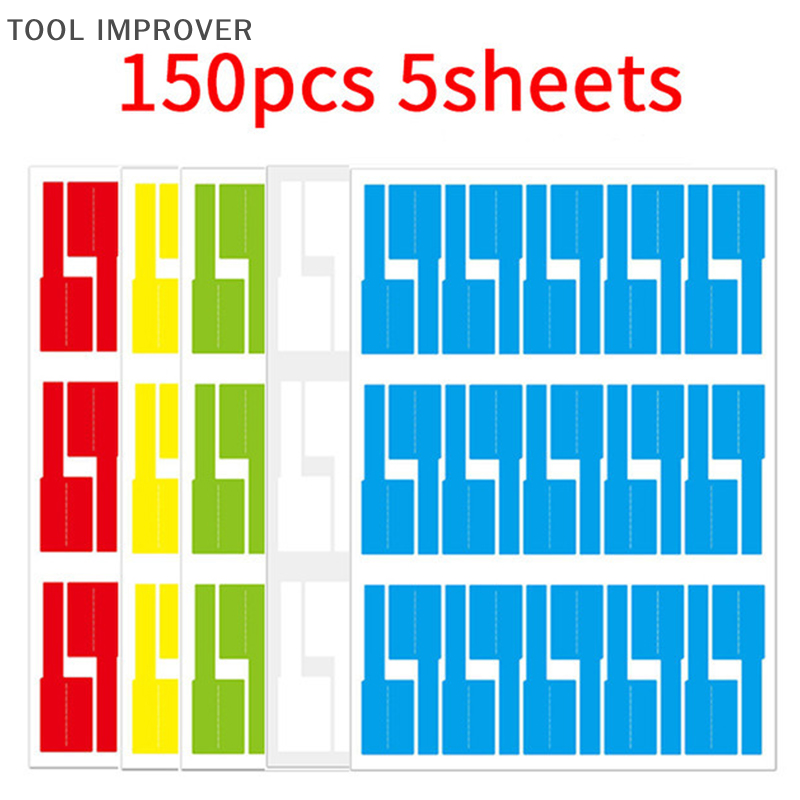 TOOL IMPROVER 150Pcs/5 Sheets Cable Labels Wire Marking Network ...