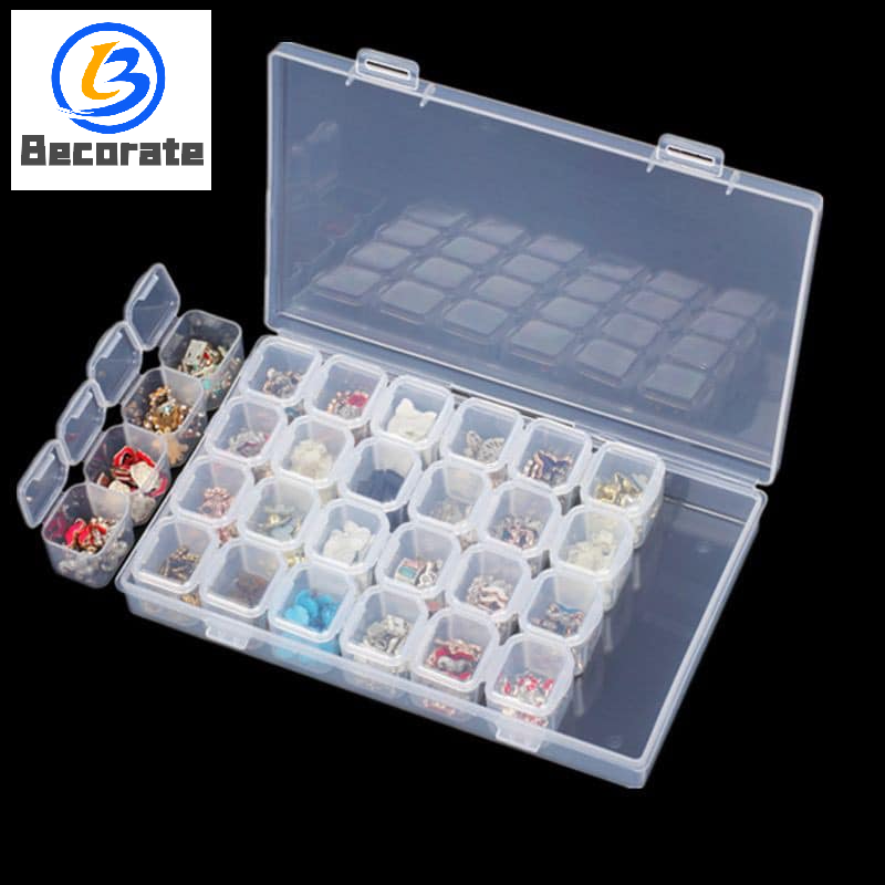 BECORATE Mini 28 grid jewelry storage box Plastic storage box Nail ...