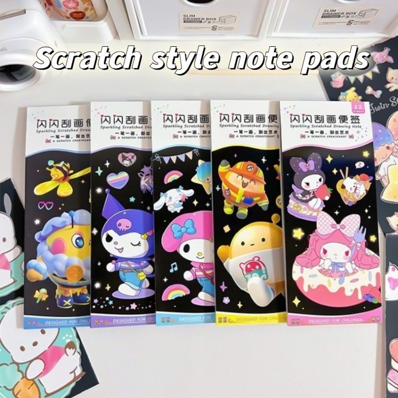 Sanrio Magic Multicolor Scratch Art Painting Paper Card Kit Cartoon ...
