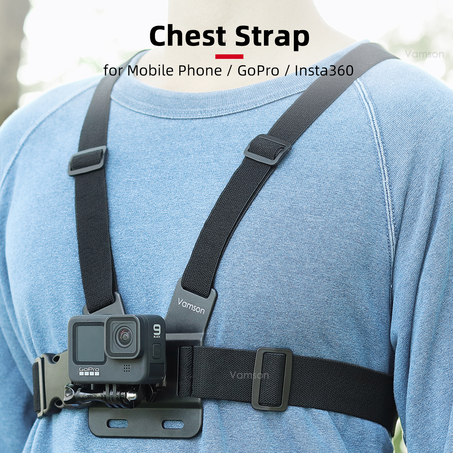 Vamson For 9 Accessories Chest Strap Belt Body Tripod Harness Mount For ...