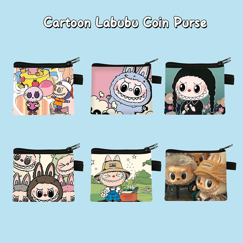 Labubu Coin Purse Printed The Monster Change Money Wallet Key Pouch ...
