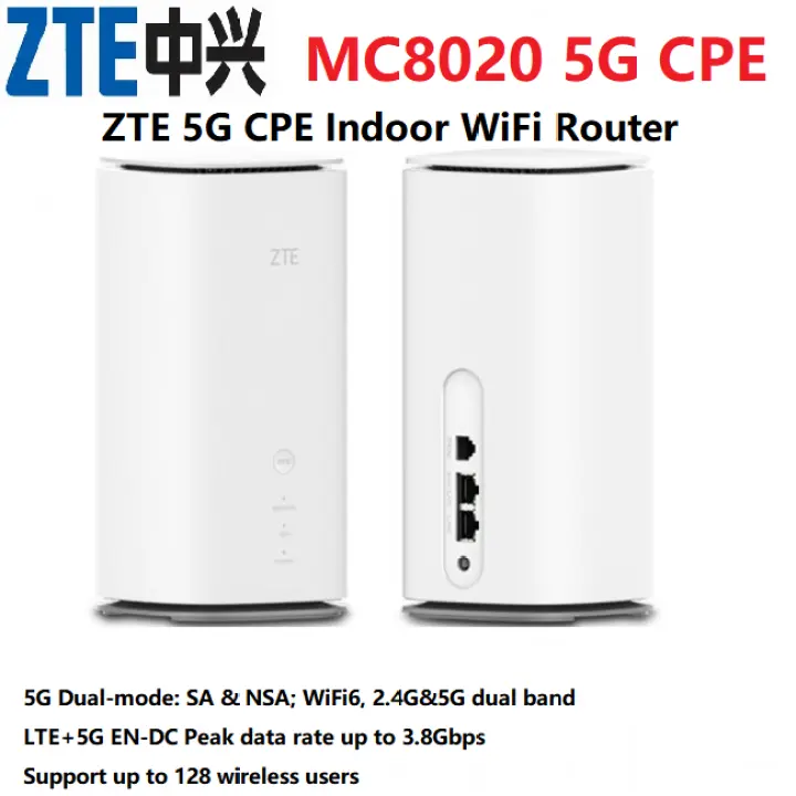【Popular New CPE】ZTE MC8020 5G Indoor CPE3 PRO LTE+5G EN-DC Peak data rate up to 3.8Gbps Support ...