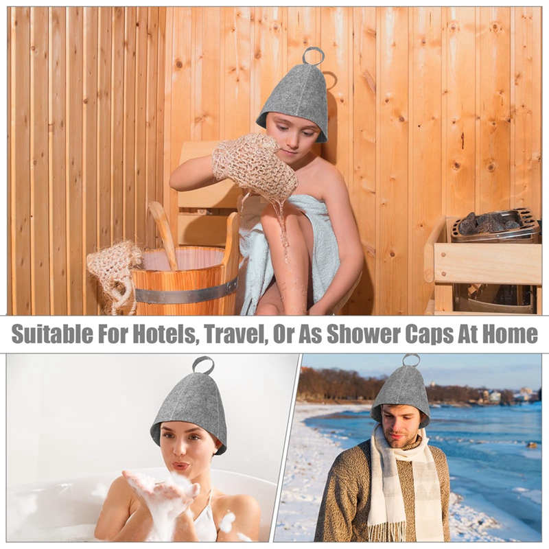 6Pcs Sauna Hat Felt Bath Hat Protection Absorbent Sauna Cap for Sauna ...