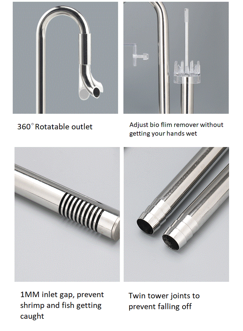 (SG STOCK) Stainless steel pipe with skimmer with inlet and outlet ...