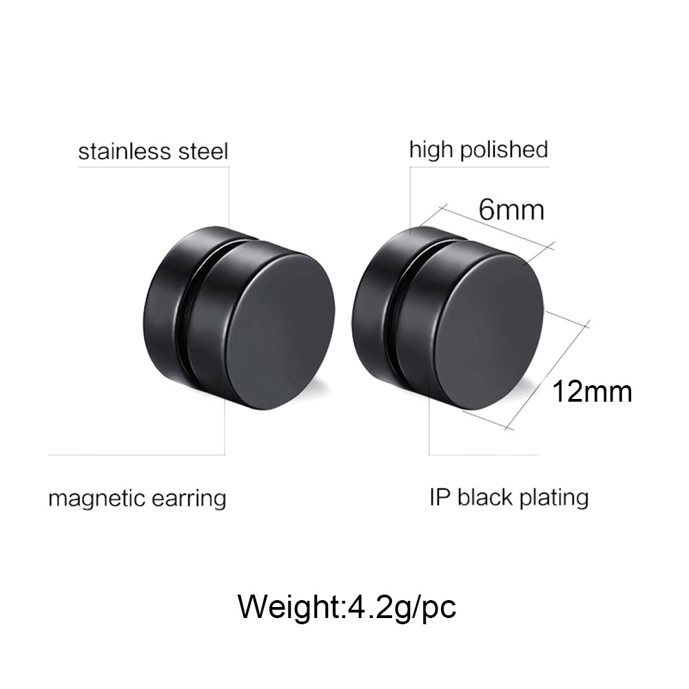 Titanium steel double-sided magnet earrings Korean trendy men's ...