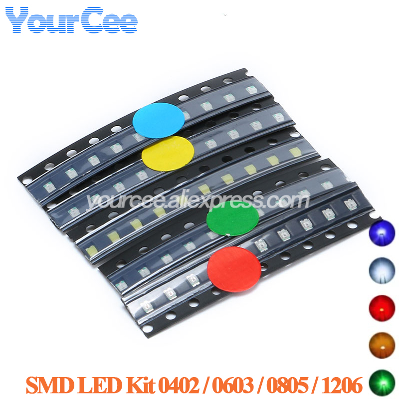 100pcs/50pcs 1206 0402 0603 0805 SMD LED Diodes Component Package Kit ...