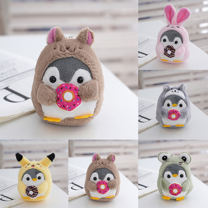 1Pc Cute Penguin Doll Keys Keychain Girls Cartoon Donut Car Keyring ...