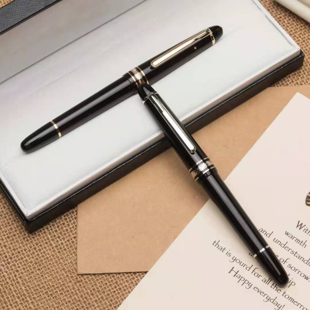 【The Quiet Page】Luxury Pen Mb Monte Black Resin Gold And Silver 145 ...