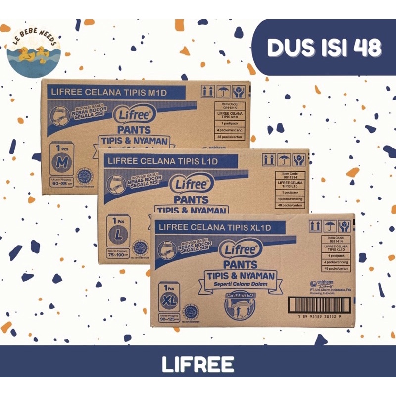 Lifree Pants Popok Celana Dewasa Dus Isi 48 Sachet - Kemasan Renceng Size M L XL | Lazada Indonesia