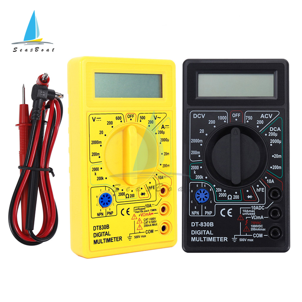 【New design】DT-830B LCD Digital Multimeter AC DC 750 1000V Voltmeter ...