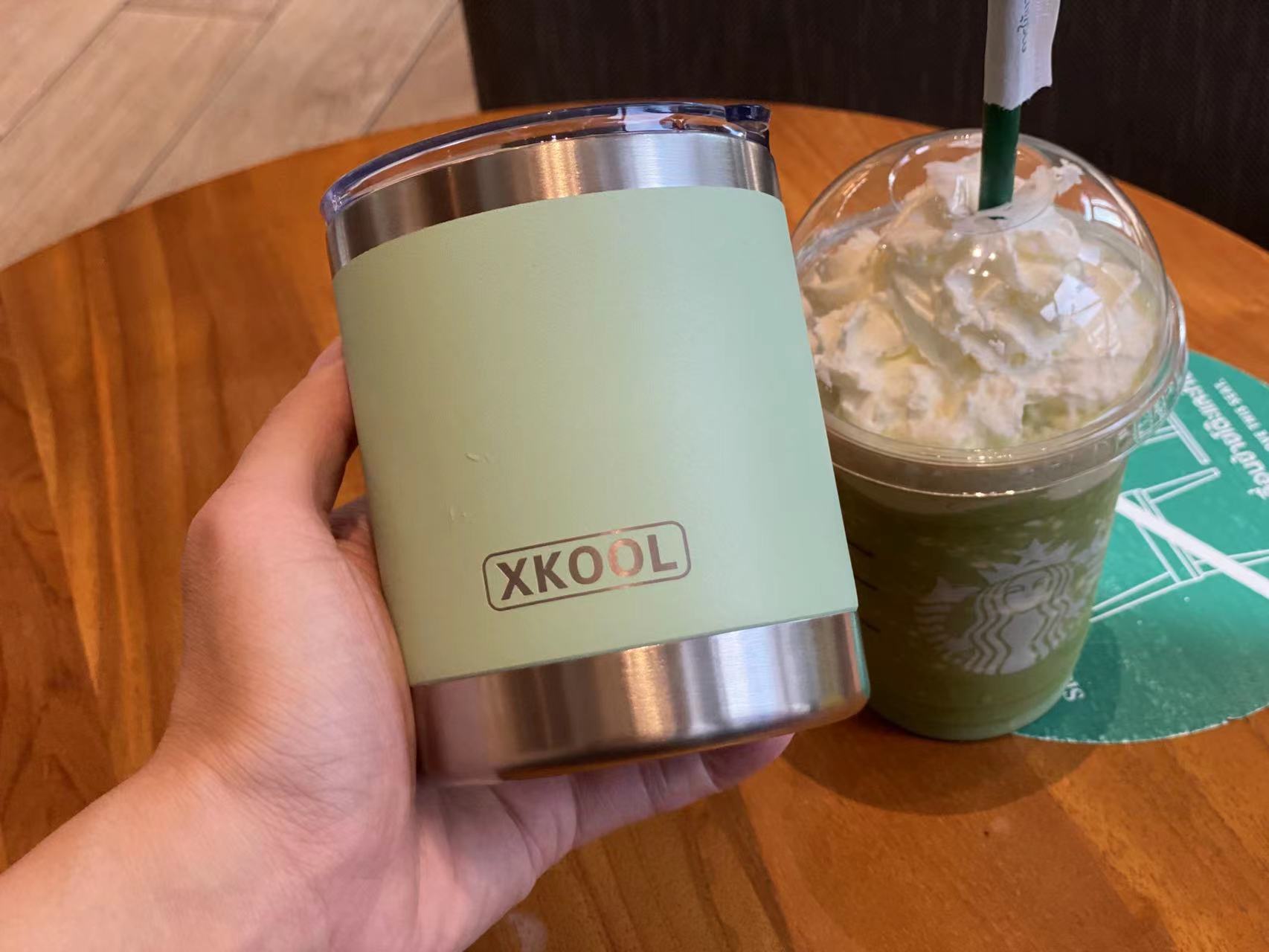 [ด่วน พร้อมส่ง!] Xkool แก้วขนาด 10Oz เก็บอุณหภูมิความเย็น,ร้อน แบบหนาเนื้อแก้วเป็นสแตนเลส 304 ...