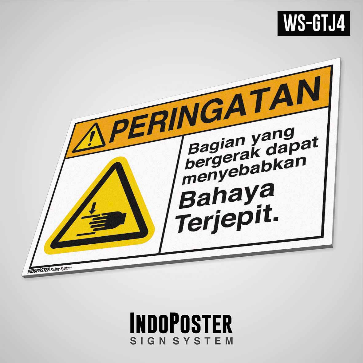 Safety Sign K3 PVC ANSI Bahaya Terjepit Bagian yang Bergerak 4 M ...