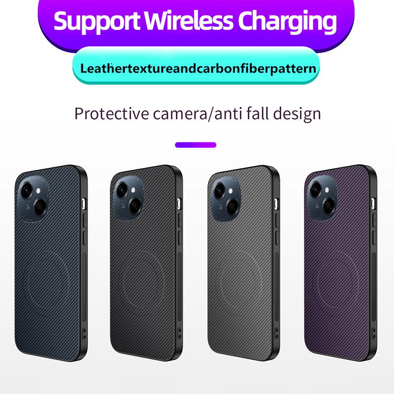 For Tecno Spark 40C case Carbon Fiber magsafe Silicone Anti-fingerprint ...