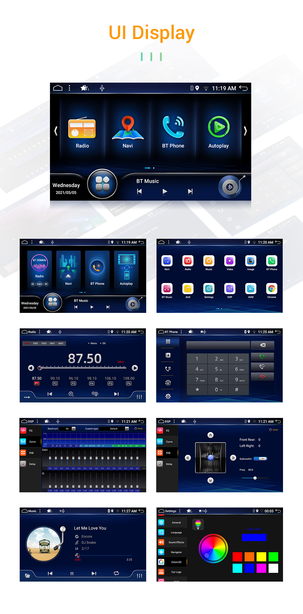 EKLEVA 2 Din สเตอริโอวิทยุรถยนต์อัตโนมัติสำหรับ Honda Civic 2012-2015 DSP Carplay Android 12 ...