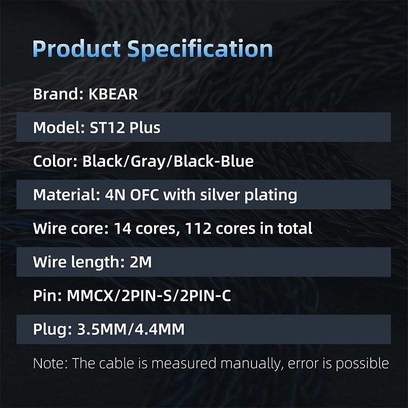 【Worth-Buy】 KBEAR ST12Plus iem cable 2pin Upgrade Cable Copper Cable ...