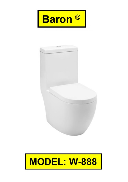 Baron W888 one piece toilet bowl plus optional $120.00 removal disposal ...