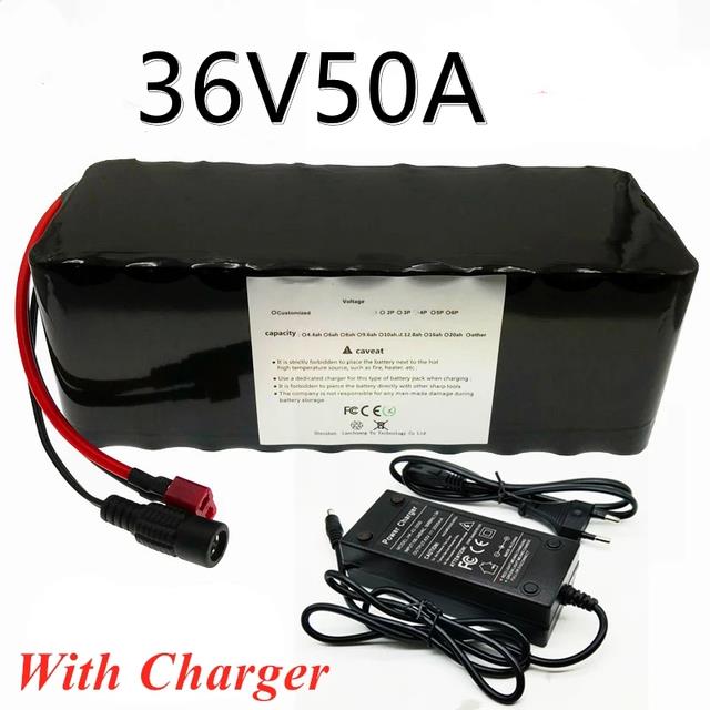 36V 50Ah Electric Bicycle Battery Built-in 40A BMS Lithium Battery Pack ...