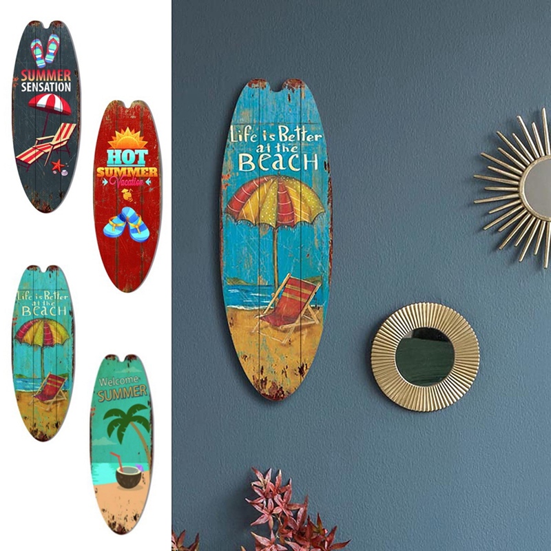 2PCS Wall Hanging Holiday Leisure Decoration Vintage Wooden Sign ...
