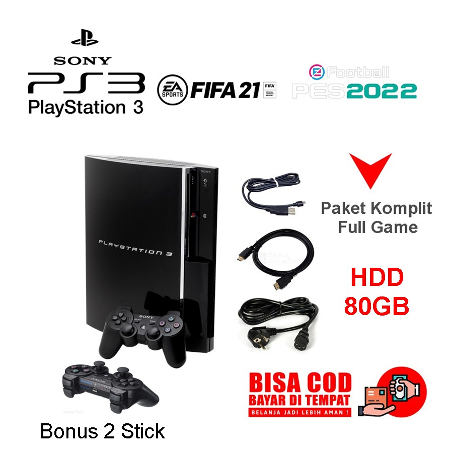 PS3 FAT CFW 4.88 MULTIMEN HARDISK INTERNAL FULL GAME & BONUS 2 STICK ...