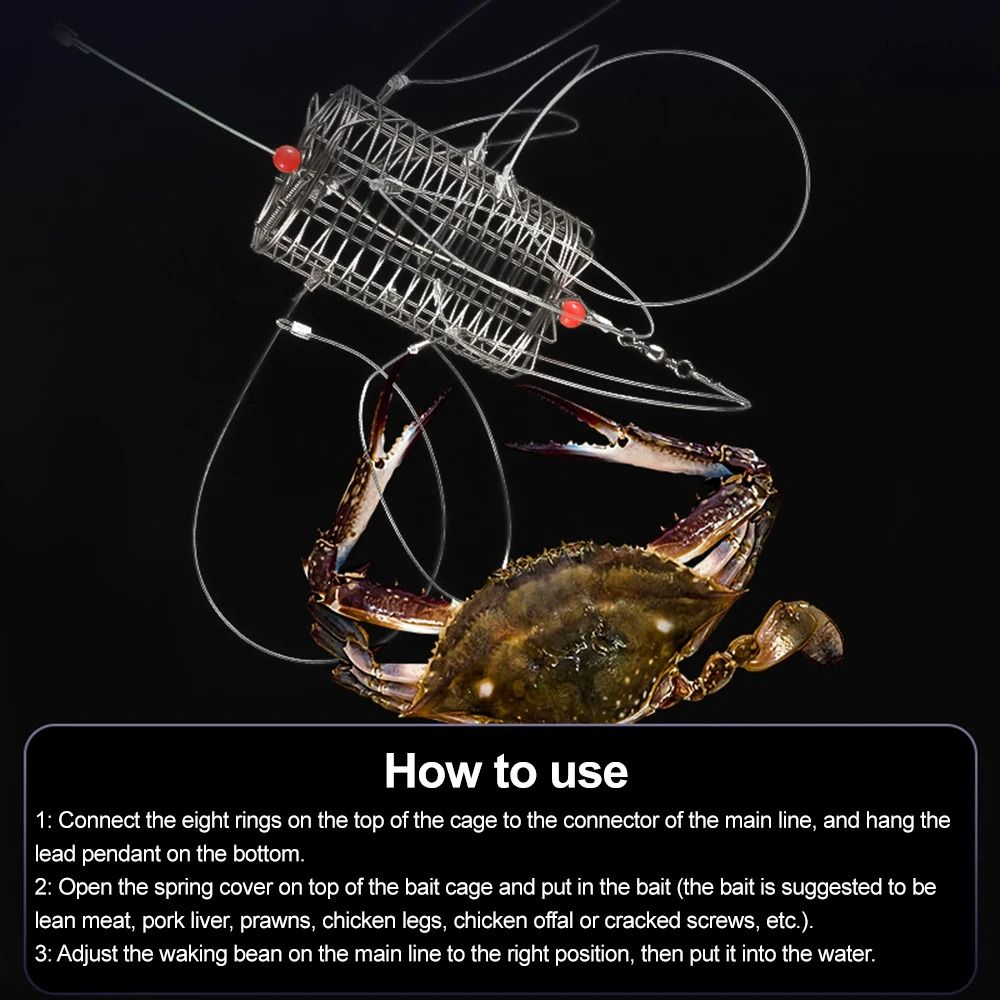 Catcher Fishing Net Stainless Steel Crab Catching Tool Steel Wire Fish ...