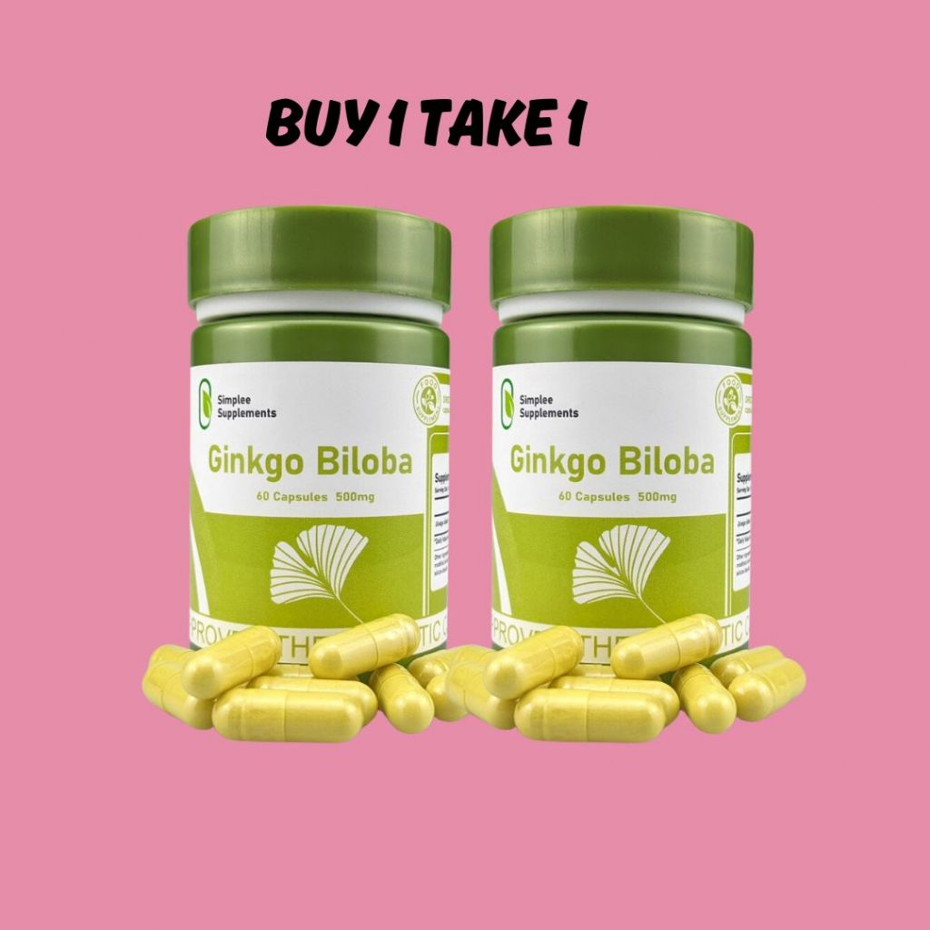 Simplee Ginkgo Biloba Capsule Supplement 500mg 60 grains Health ...
