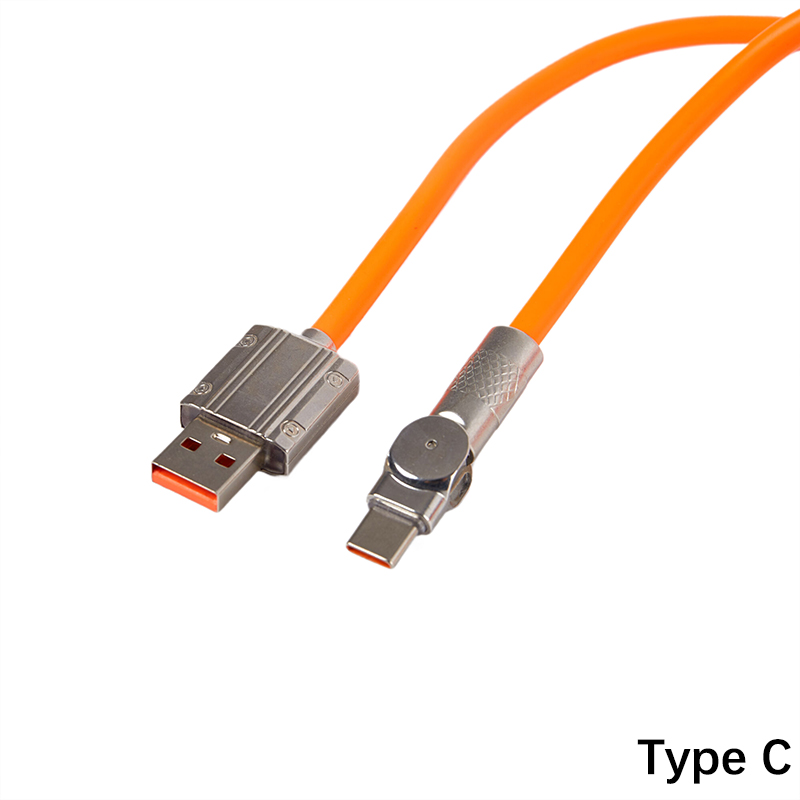 120W 6A Fast Charge Micro USB Type C Cable 180 Degree Rotation Elbow ...