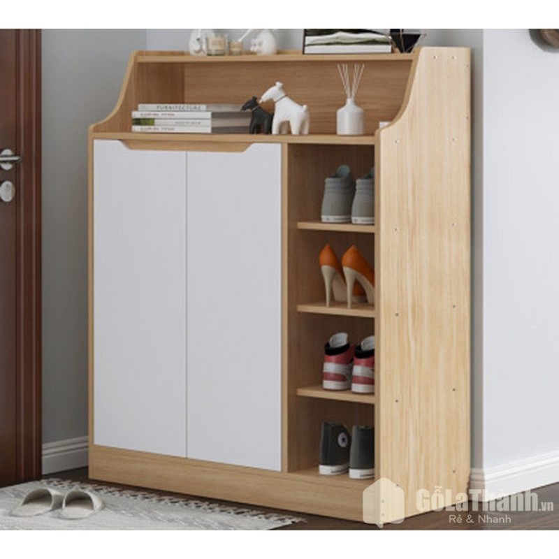 Rak Sepatu 2 Pintu dan 5 Rak Terbuka - Lemari Sepatu Minimalis Sudah ...