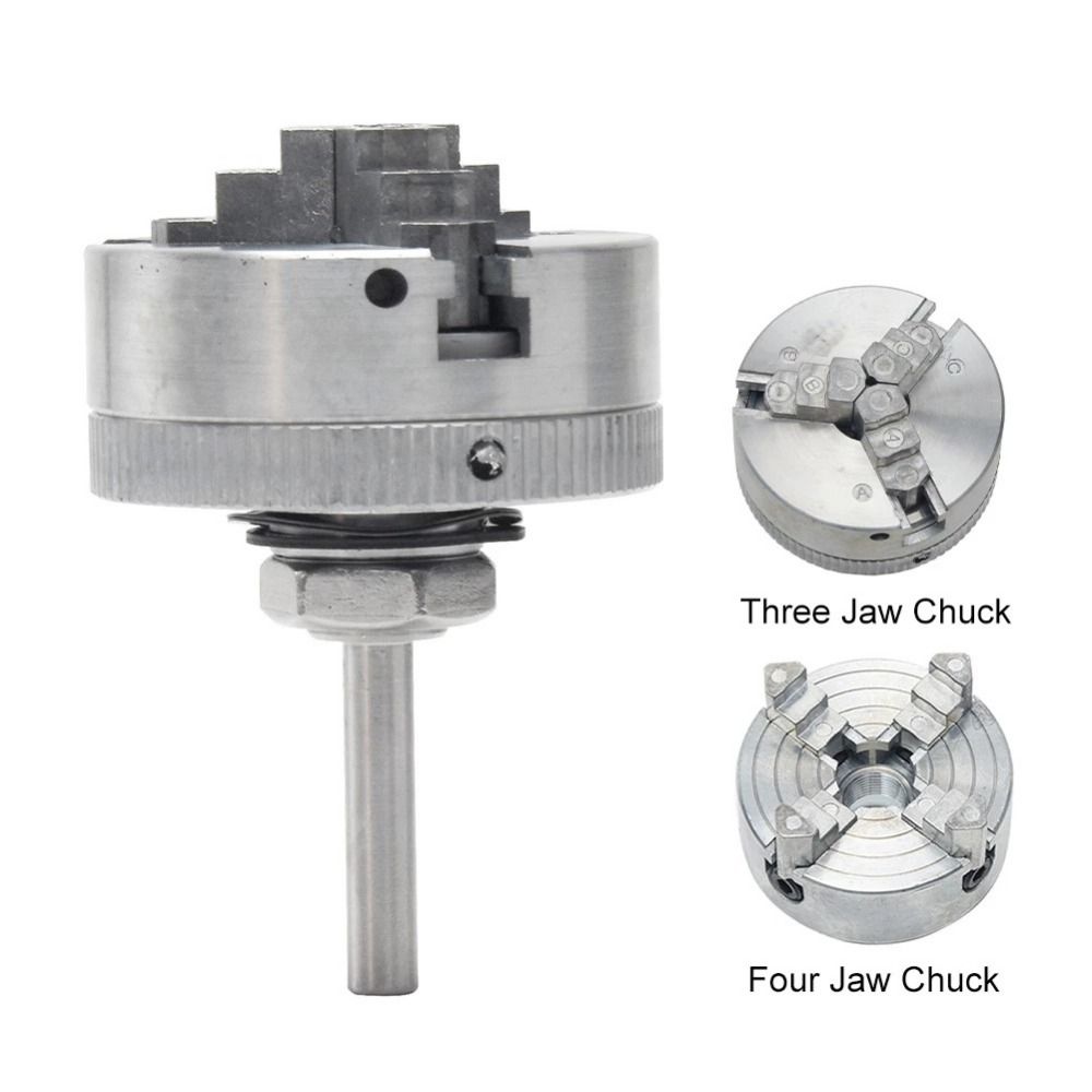Wood Turning Chuck 3-Jaw 4-Jaw Mini Drilling Chuck Connecting Rod Self ...