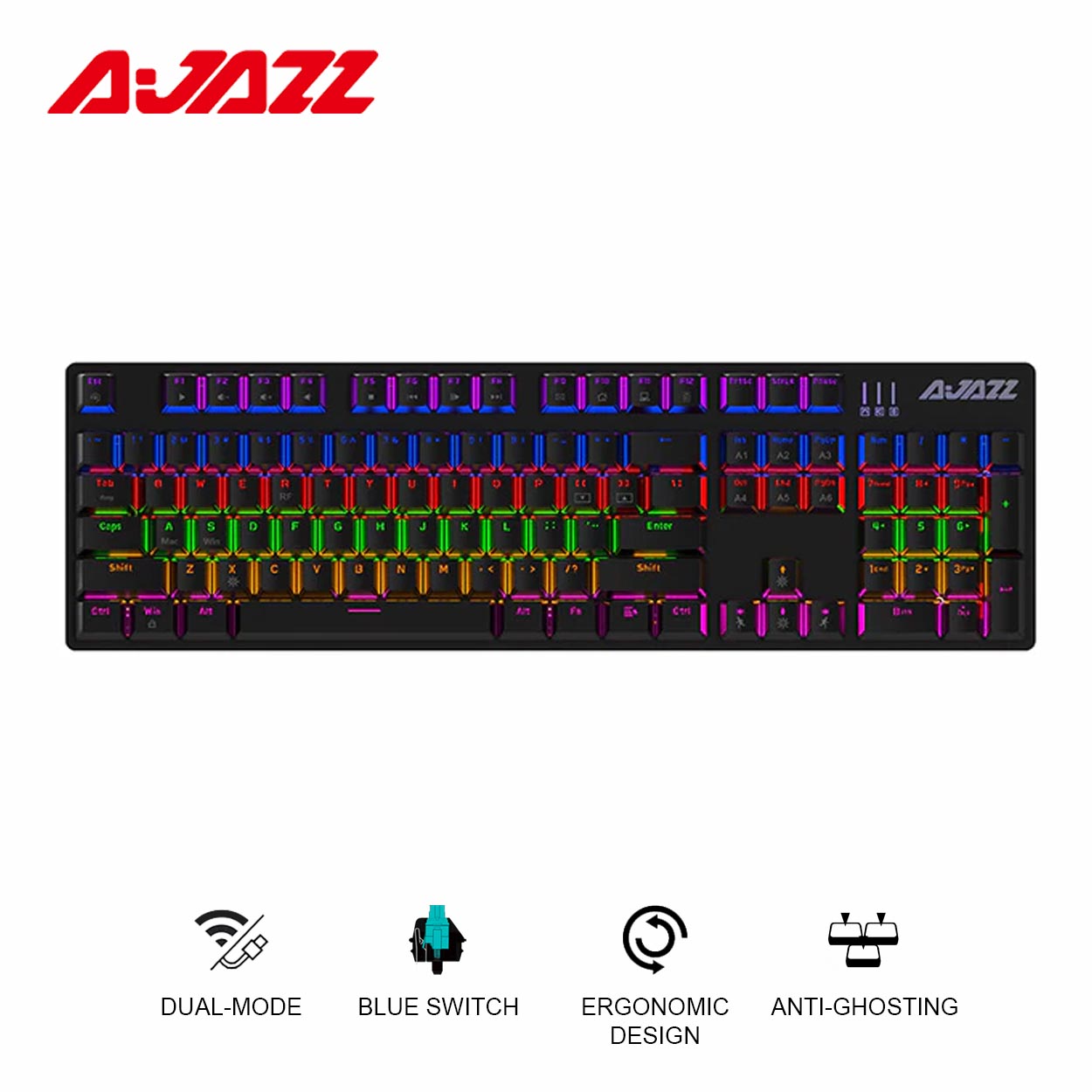 Ajazz Robocop 104 Keys Dual Mode 2.4G Wireless Gaming Mechanical ...
