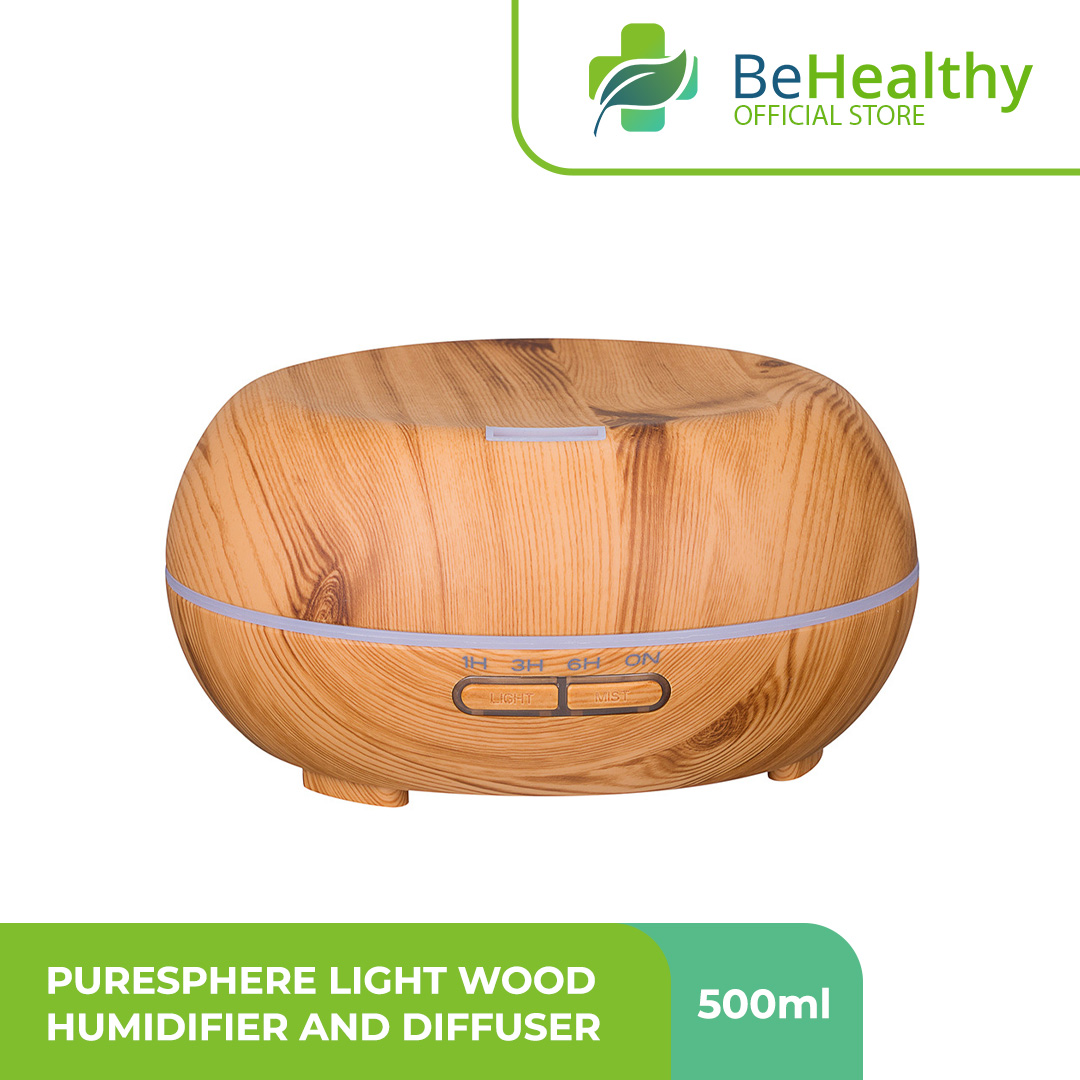 BeHealthy PureSphere Light Wood Diffuser & Humidifier (500ml) | Lazada PH