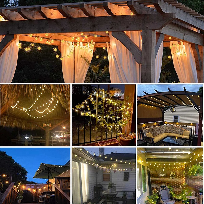 2-Pack 36FT 60 LED Crystal Globe Solar String Lights Outdoor Waterproof ...