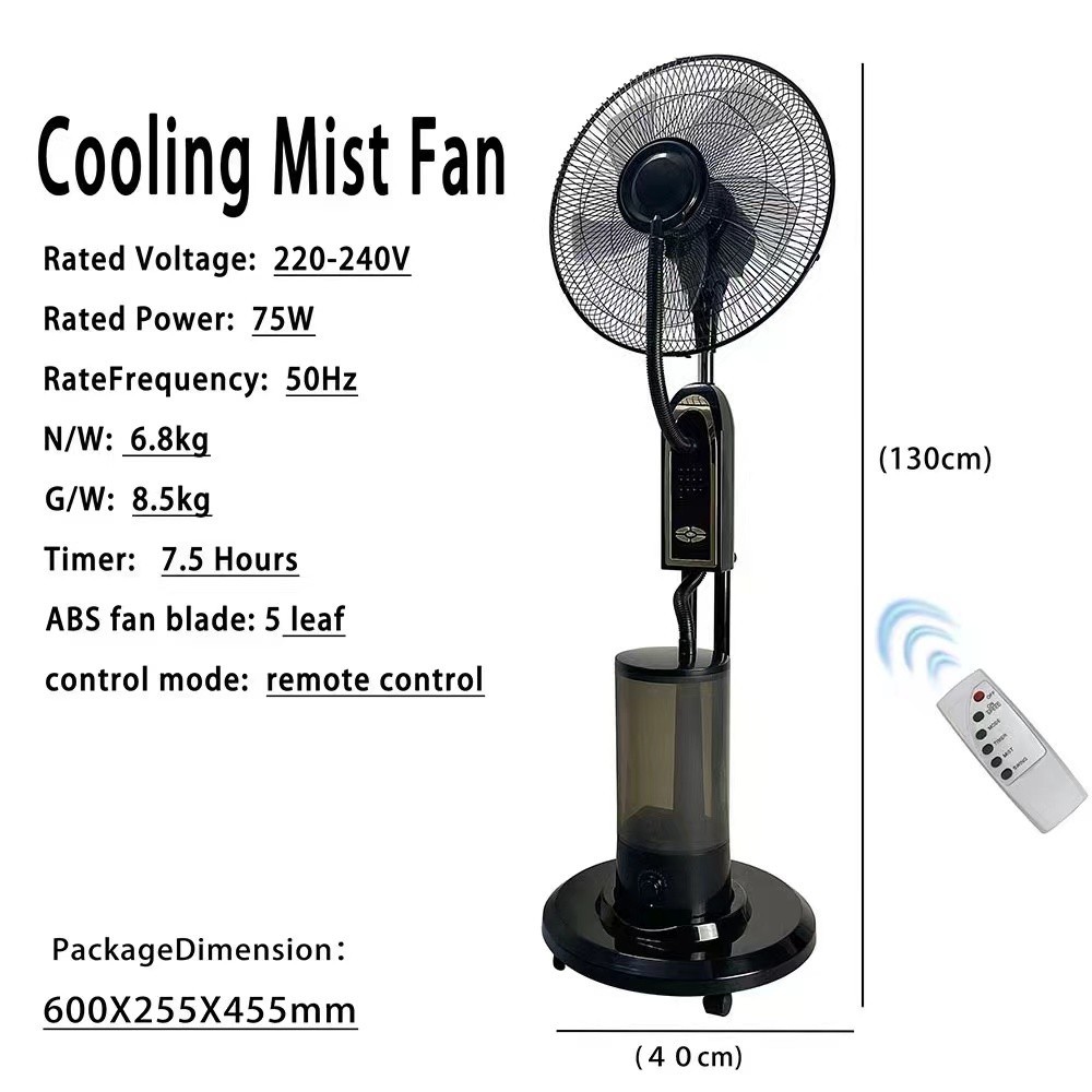 Mist Water Spray Cooling Stand Fan Misting Fan Air Conditioning Humidifier Industrial Stand Fan ...