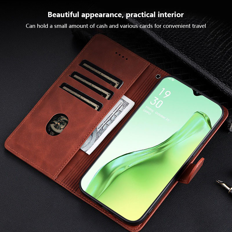 Biruiqu For OPPO A31 New Business Minimalist Flip Style Leather Anti ...