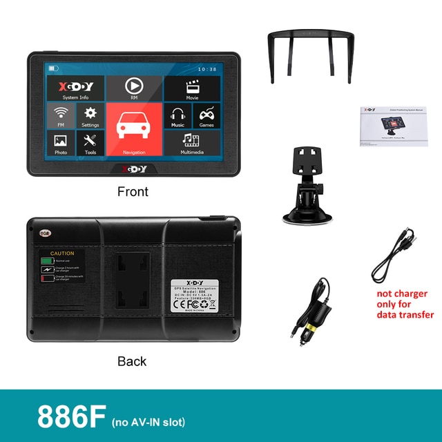 XGODY 7 นิ้ว GPS รถบรรทุกรถนำทาง 886 256M + 8GB หน้าจอสัมผัสแบบ ...