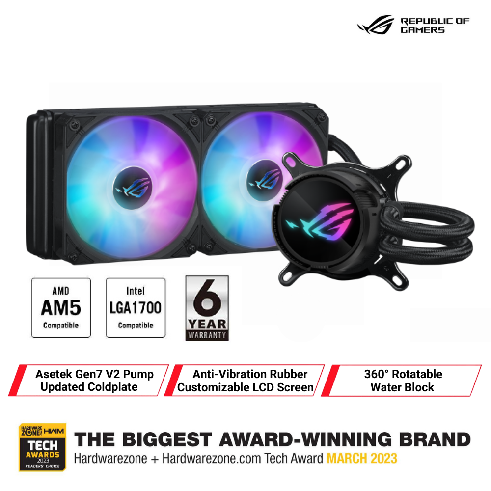 ROG Strix LC III 360 / 240 ARGB AIO CPU Liquid Cooler - 360° rotatable ...