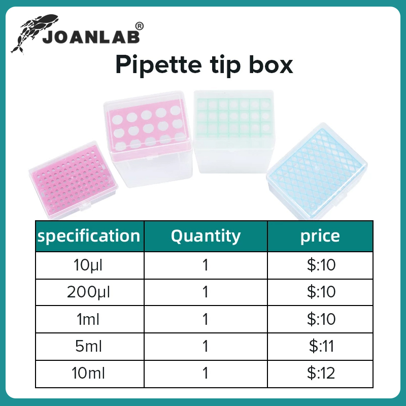 JOANLAB Laboratory Pipette Tip Box 10ul 200ul 1ml 5ml 10ml Micropipette ...