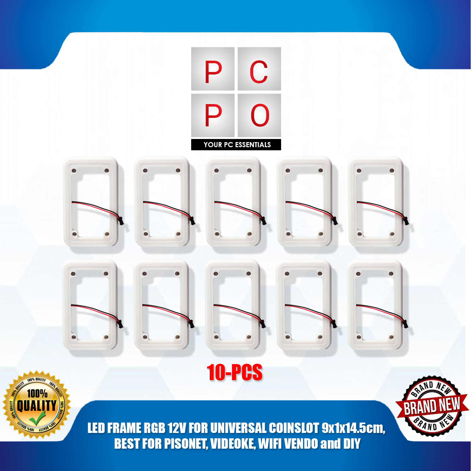 LED FRAME RGB 12V FOR UNIVERSAL COINSLOT 9x1x14.5cm, BEST FOR PISONET ...