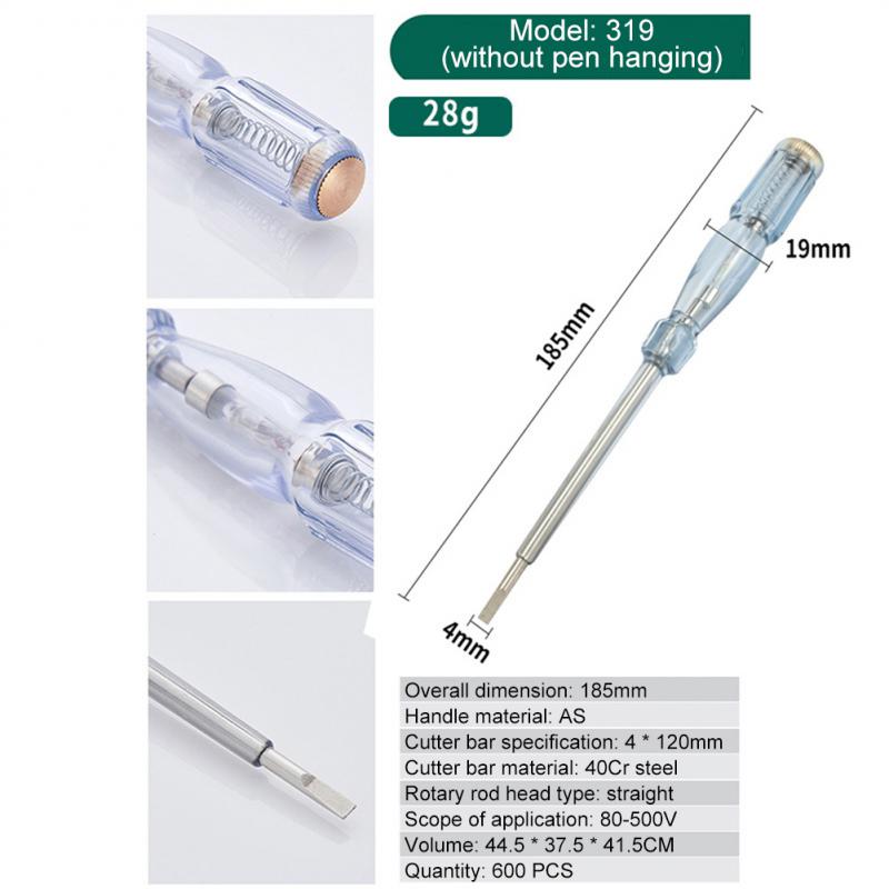 New 100-500v Test Pen Portable Flat Screwdriver Electric Tool Hand Tool ...