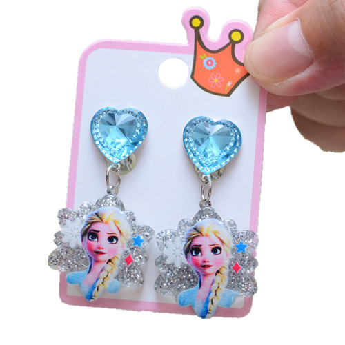 Disney Frozen Children Ear Clip Earrings Without Ear Holes Cartoon Princess Series Earrings Baby Little Girl Jewelry Gift Lazada Lazada