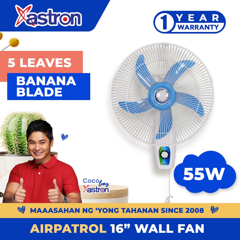 Astron AIRPATROL 16" Wall Fan (Blue) | Electric Fan | 45/50/55W | 5 ...