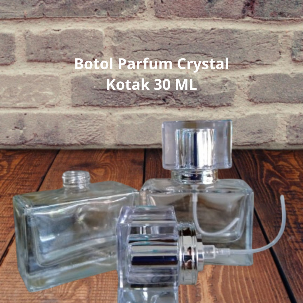 Botol kosong 30 ml - Botol Parfum Crystal Kotak 30 ML - Botol Parfume ...