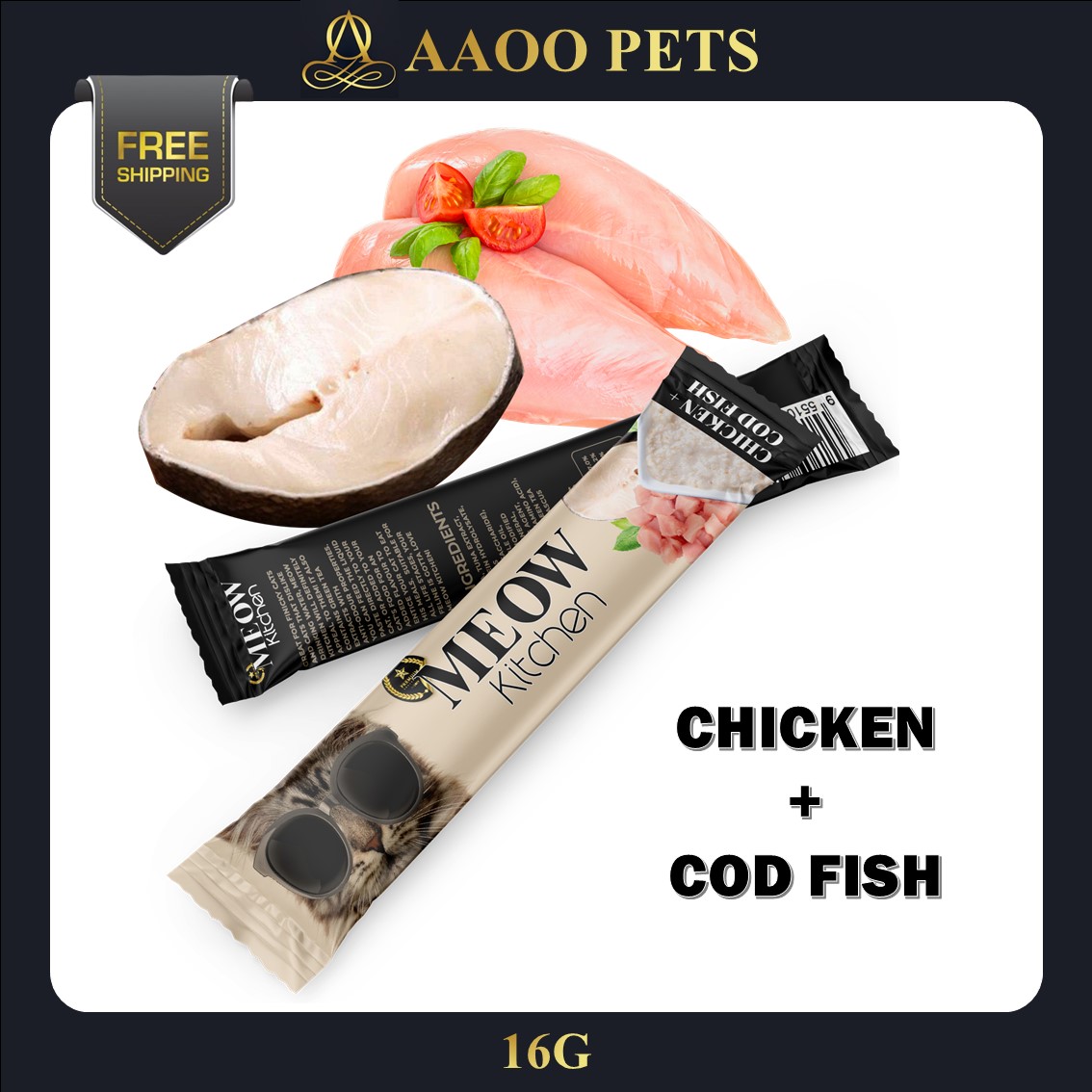 [AAOO Pets] MEOW Kitchen Cat Stick 16G - High Vitamin Creamy Cat Treat ...